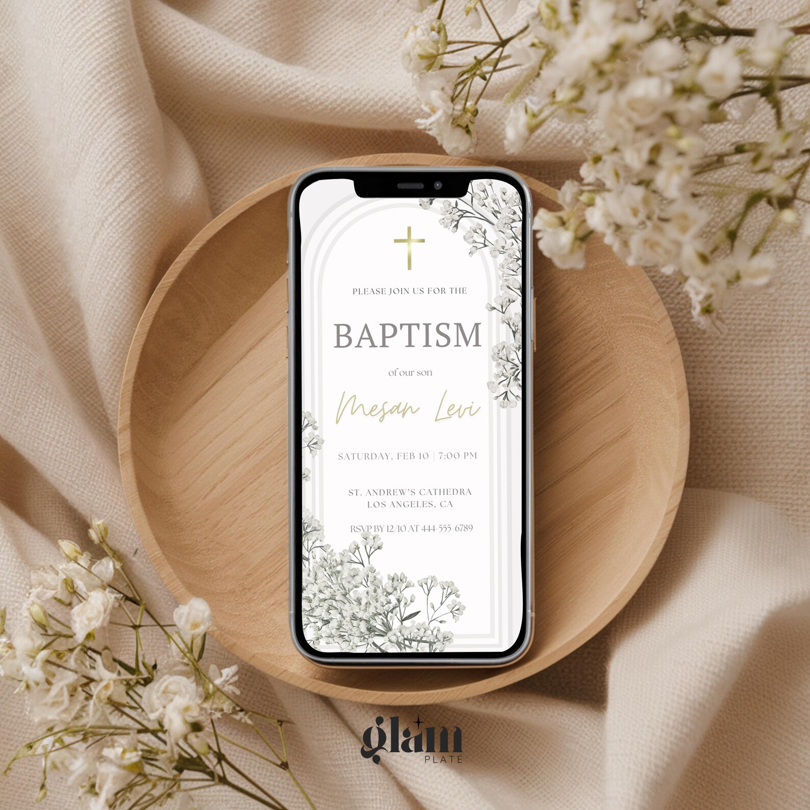 Modern Boy Baptism Baby Breath Invitations,boys Christening Invite ...