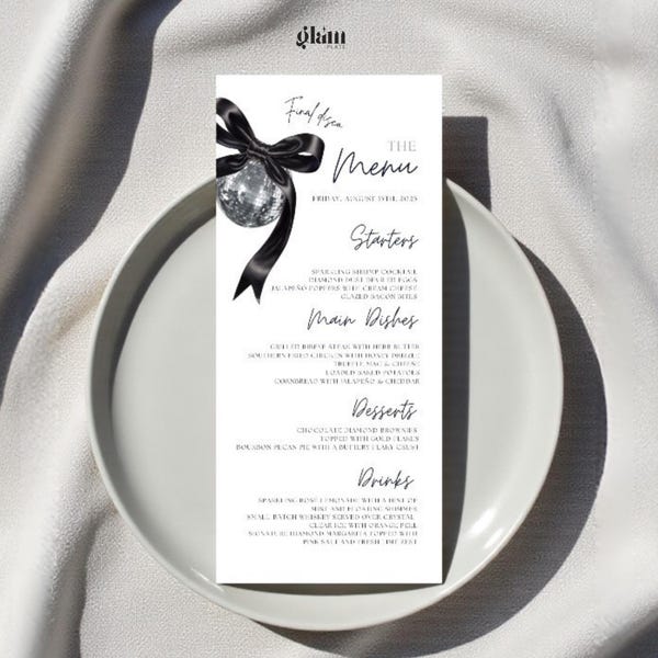 Disco Ball Theme Menus - Etsy UK