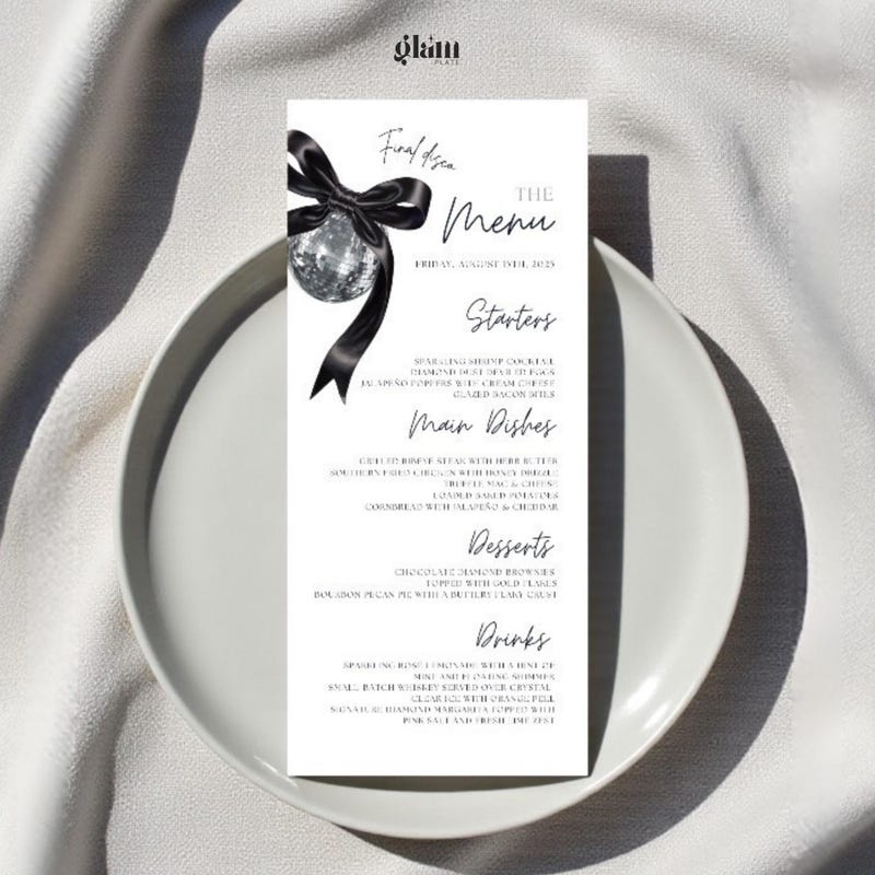 Disco Ball Theme Menus - Etsy UK