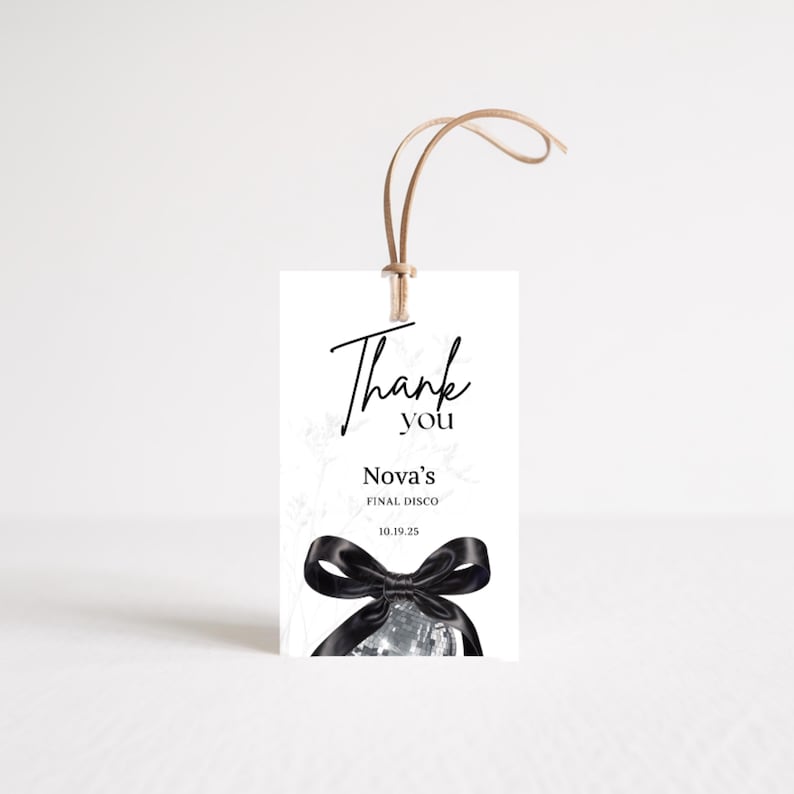 Disco Party Favor Tags Disco Thank You Tag Disco Bachelorette Name Tag ...