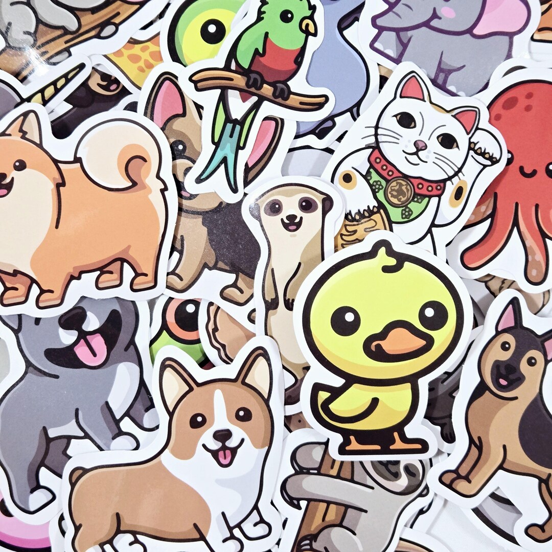 Pack of 50 Cute Animal Stickers, Animal Stickers, Animal Stickers Pack ...