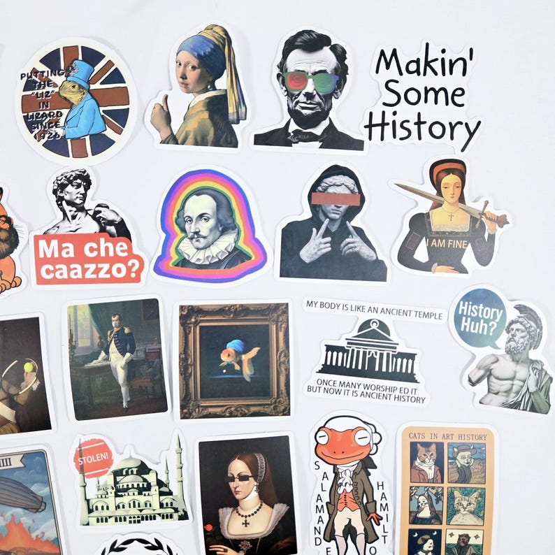 Funny History Stickers : Humorous Sarcastic Die Cut Stickers, 50 Pack ...