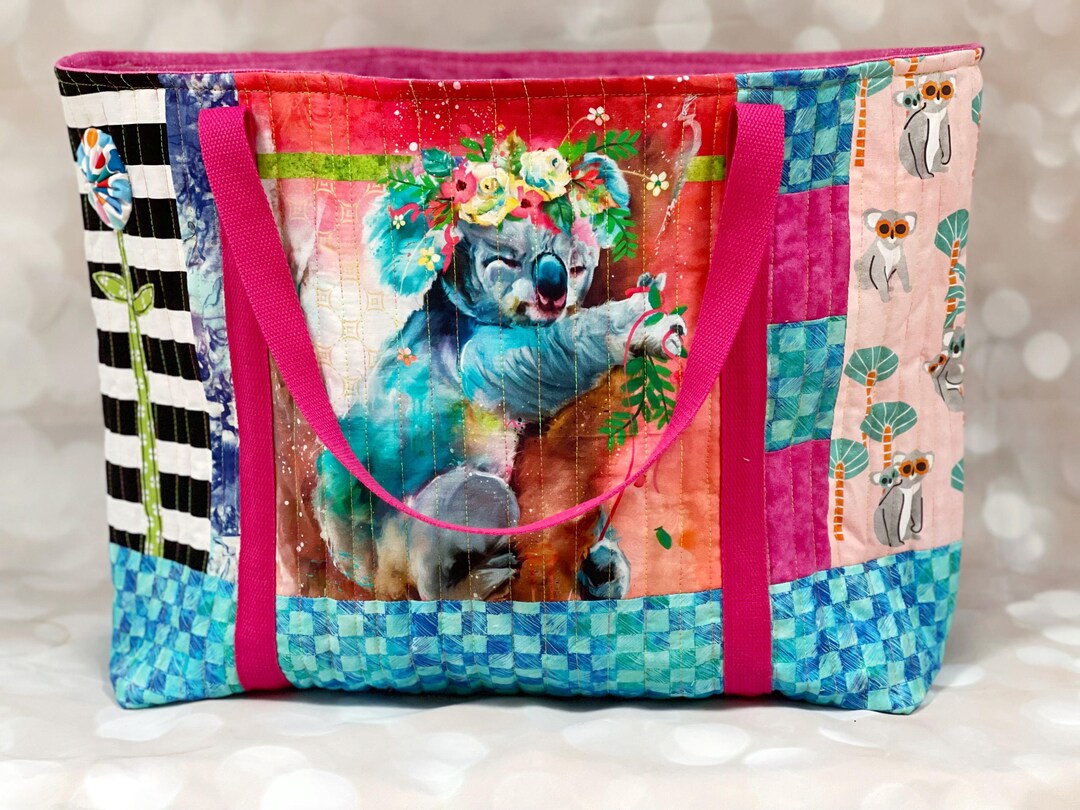 Quilted Koala Tote Bag, Recycled Fabric, Eco Friendly Shopping Bag - Etsy