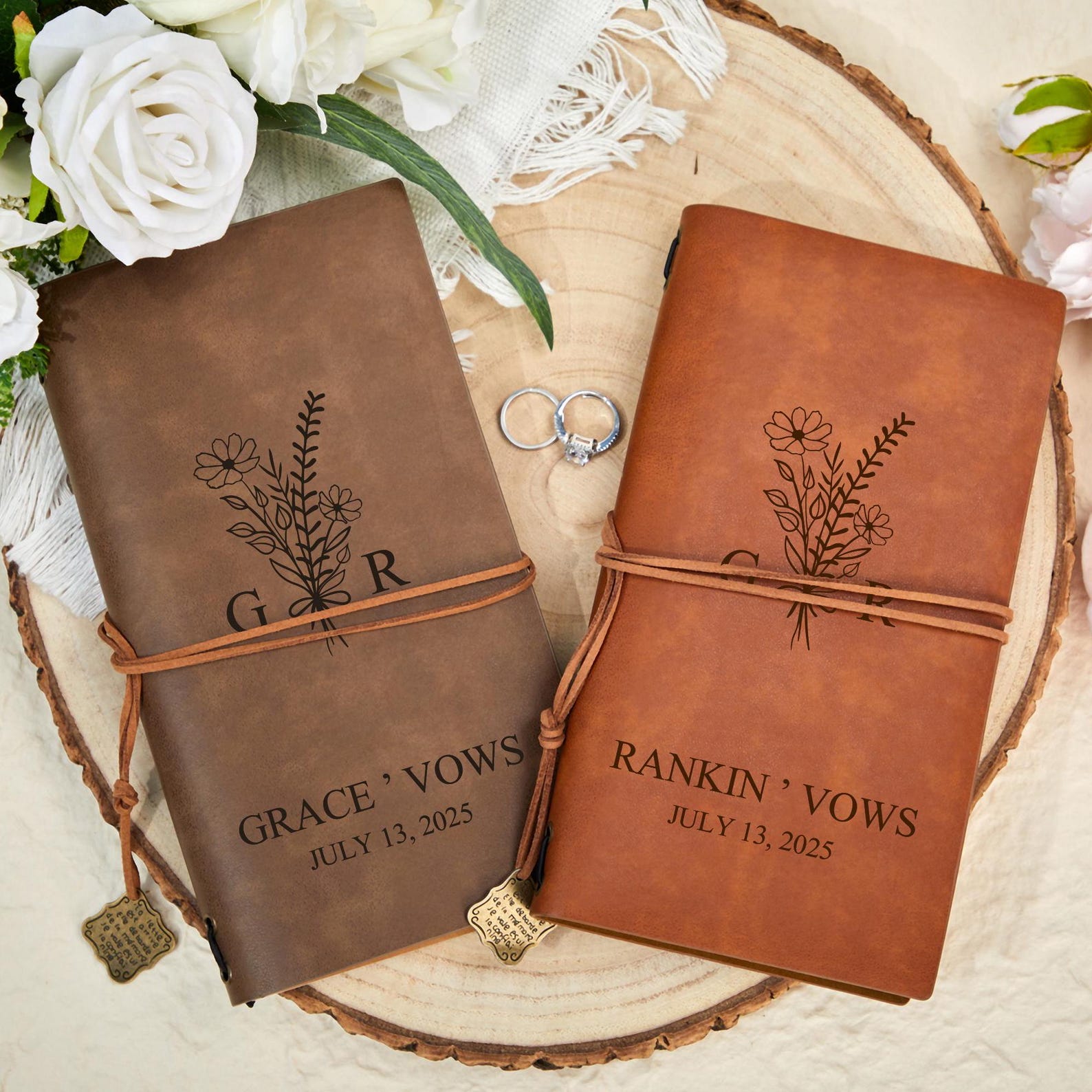 Custom His and Her Vow Books Wedding Vow Books Leather Vows Book ...