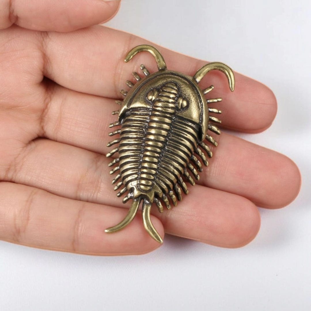 Brass Ancient Insect Cambrian Trilobite Small Statue Office Desktop ...