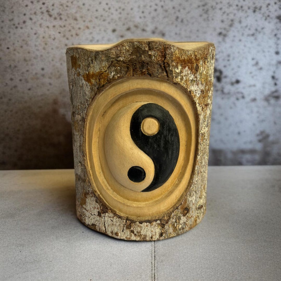 Yin and Yang Statue, Wood Statue, Decoration Art Objects, Wooden ...