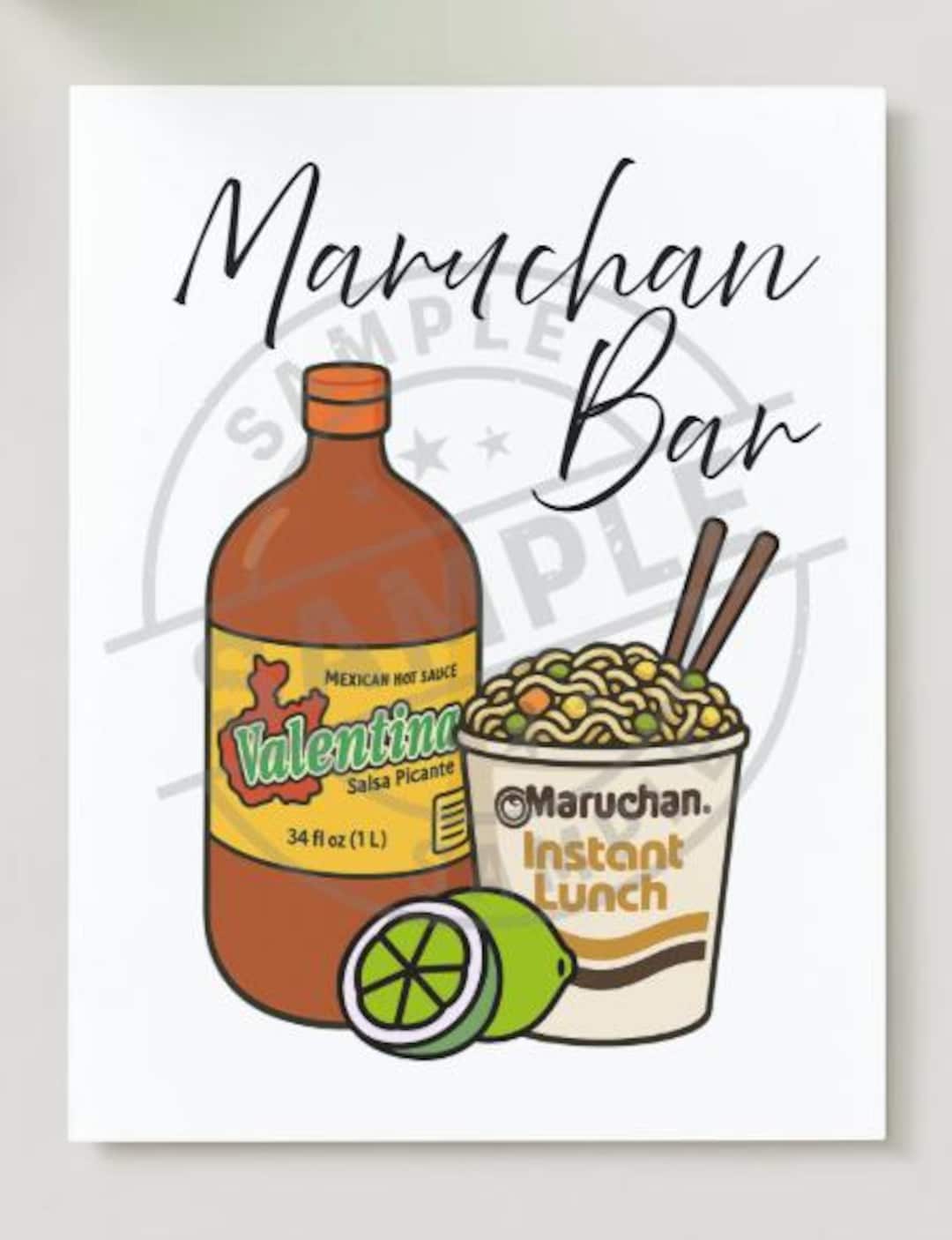 Maruchan Bar Sign | DIGITAL DOWNLOAD | 8.5x11 in Printable PDF - Etsy