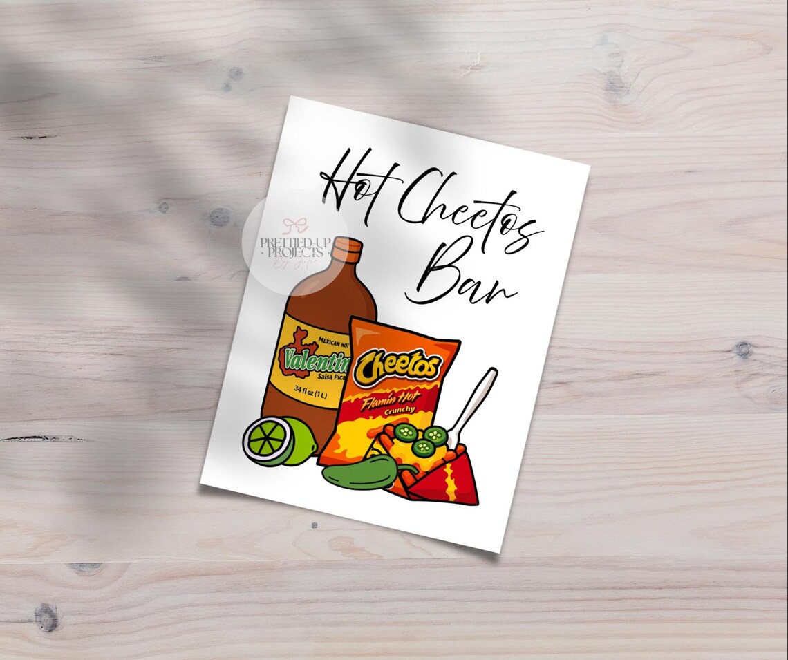 Hot Cheetos Bar Sign| Chip Bar Sign | Snack Bar Sign |DIGITAL DOWNLOAD ...