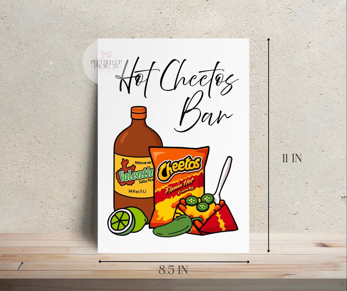 Hot Cheetos Bar Sign| Chip Bar Sign | Snack Bar Sign |DIGITAL DOWNLOAD ...