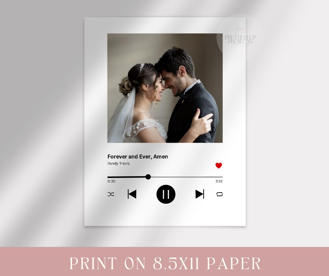 Printable Spotify Photo Template | Valentines Day Gift | Couples Gift ...
