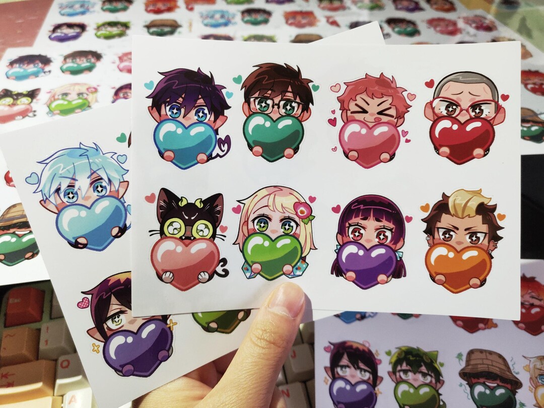 Blue Exorcist Heart Emote Main Characters Sticker Sheets | Cute Anime ...