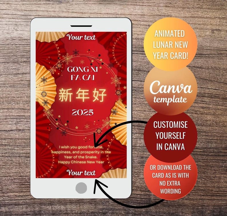 Animated Chinese New Year Card Digital Greeting for Prosperity & Joy ...