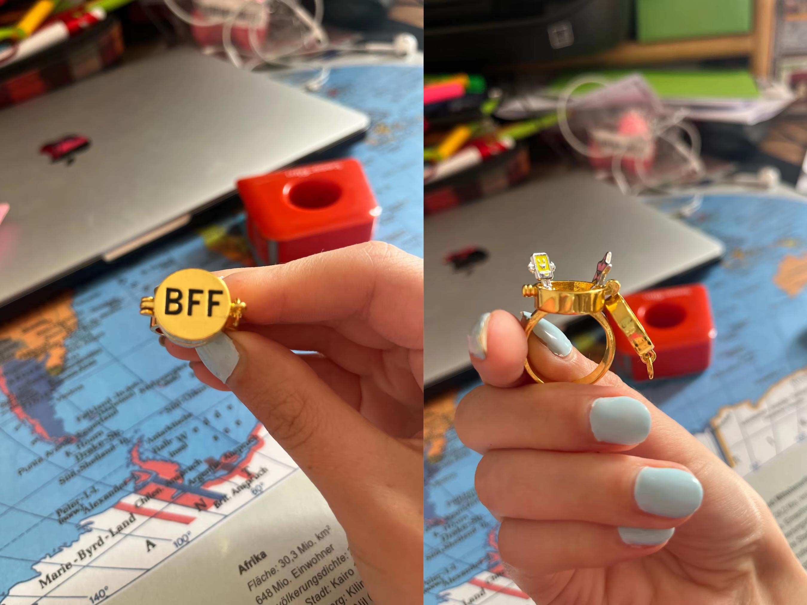 BFF Best Friends Forever Ring, Spongebob and Patrick Ring for Bestie ...