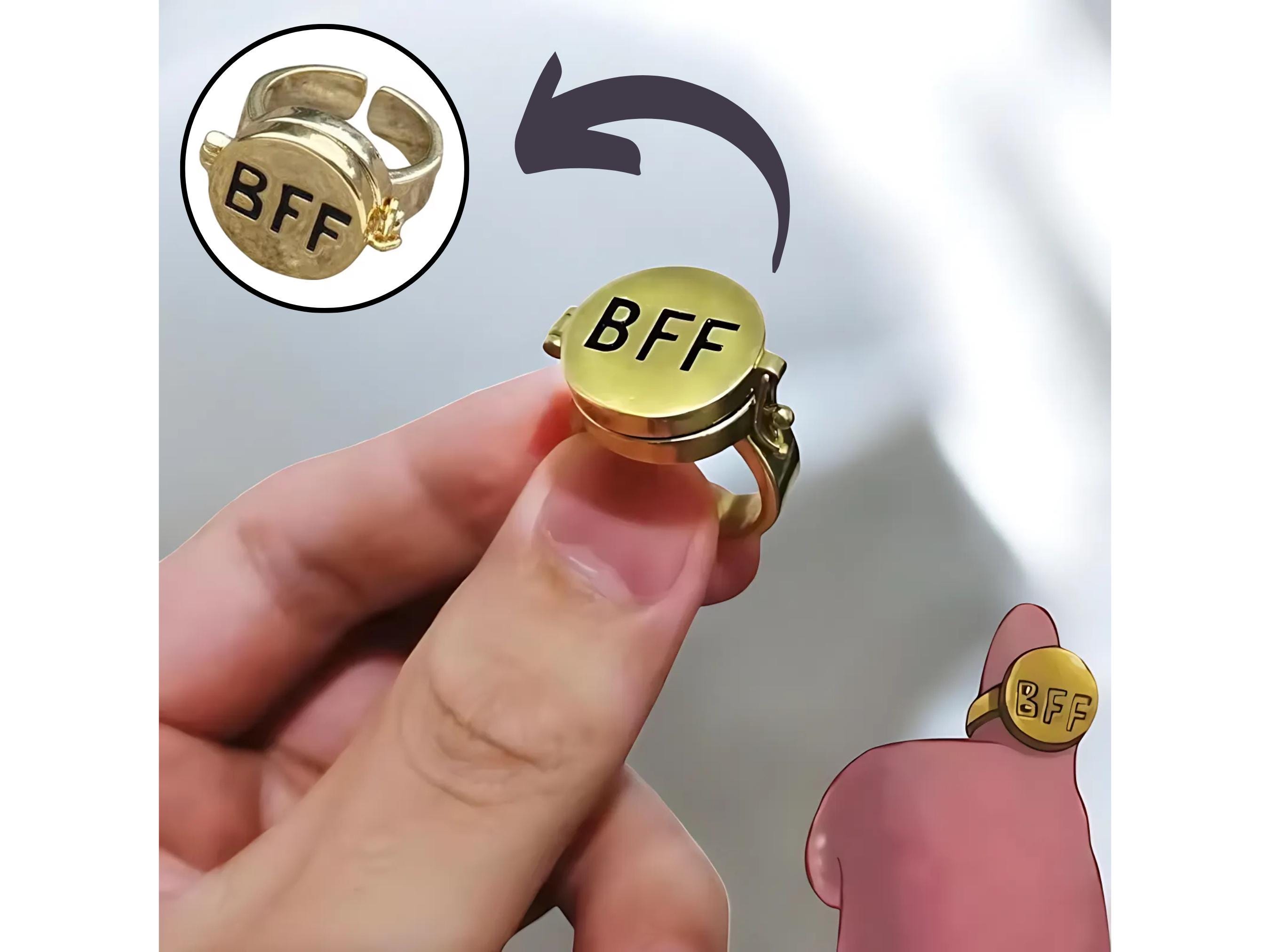BFF Best Friends Forever Ring, Spongebob and Patrick Ring for Bestie ...