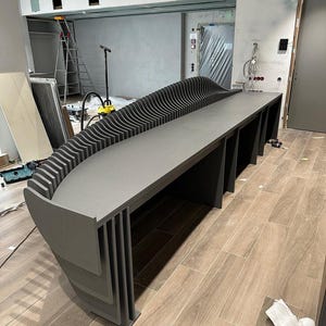 Black Wave-design Modern Reception Desk - Etsy