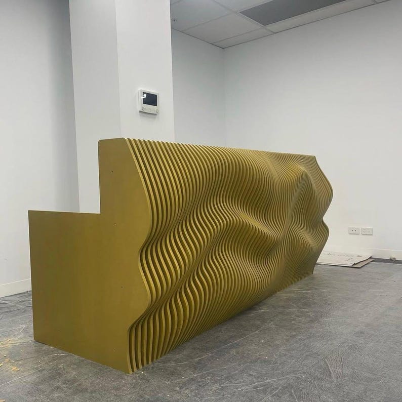 Wavy Gold Reception Desk - Etsy