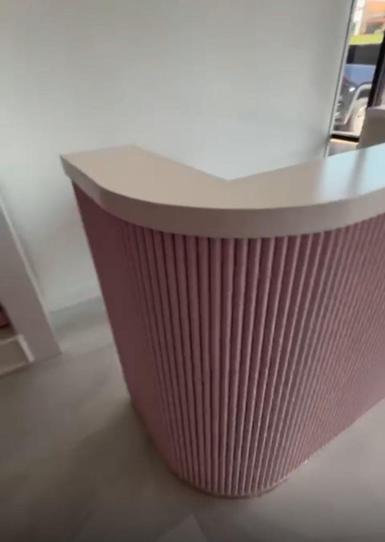 Luxury Blush Pink Reception Desk – Modern Salon & Boutique Counter - Etsy