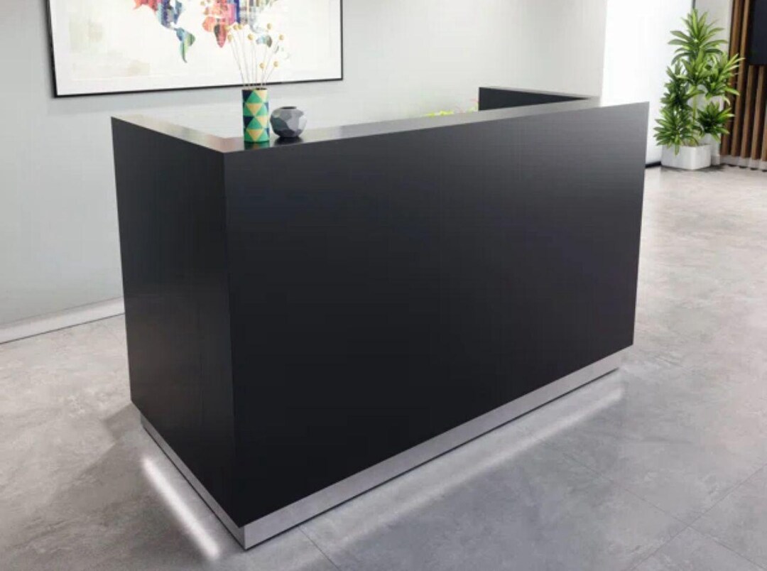 Modern LED Reception Desk – Custom Front Desk With Lighted Base - Etsy