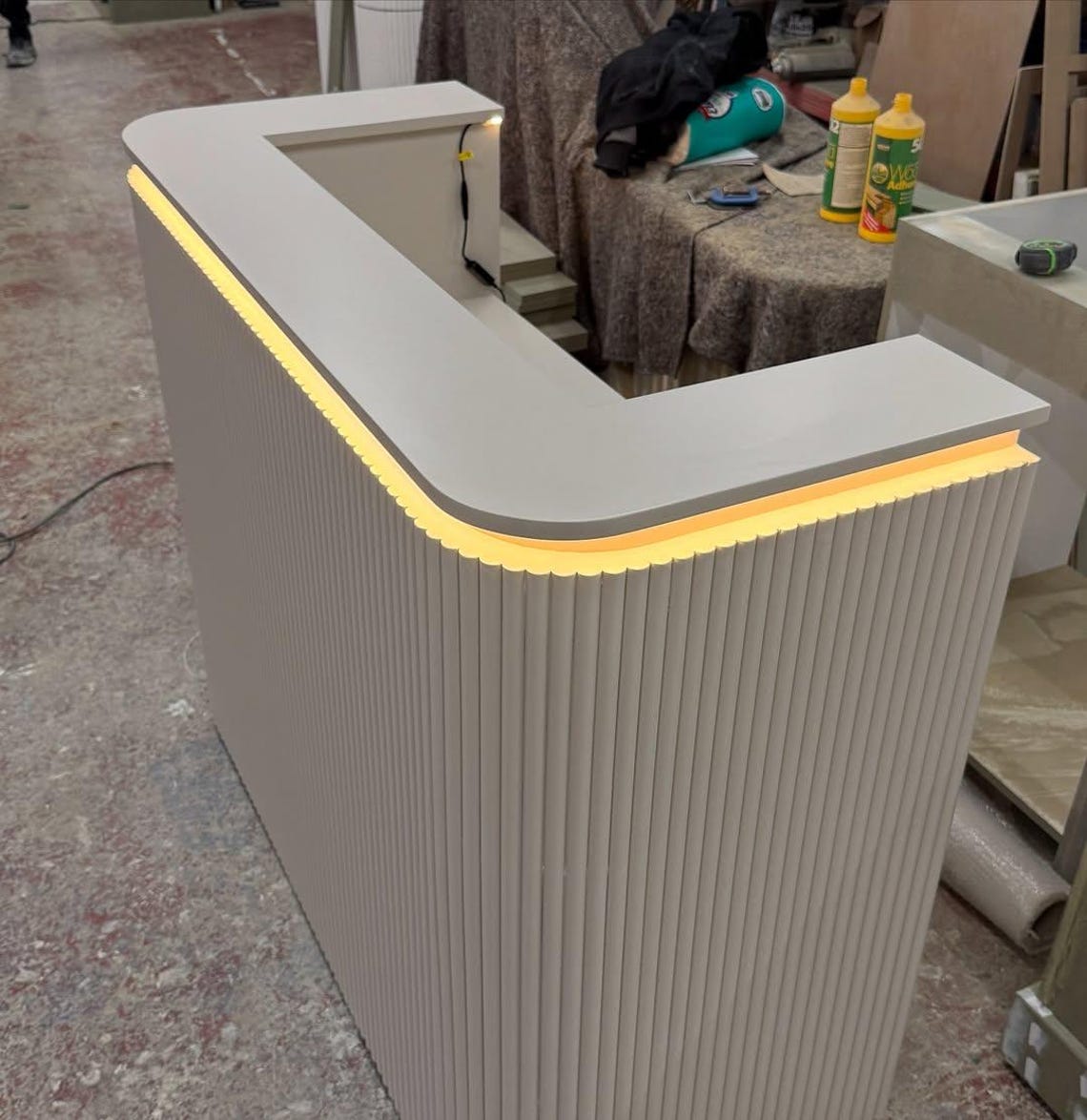 Minimalist Fluted Reception Desk - Etsy