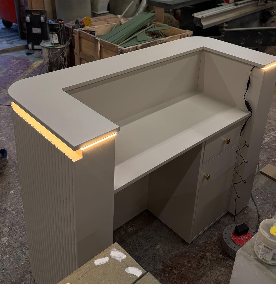 Minimalist Fluted Reception Desk - Etsy