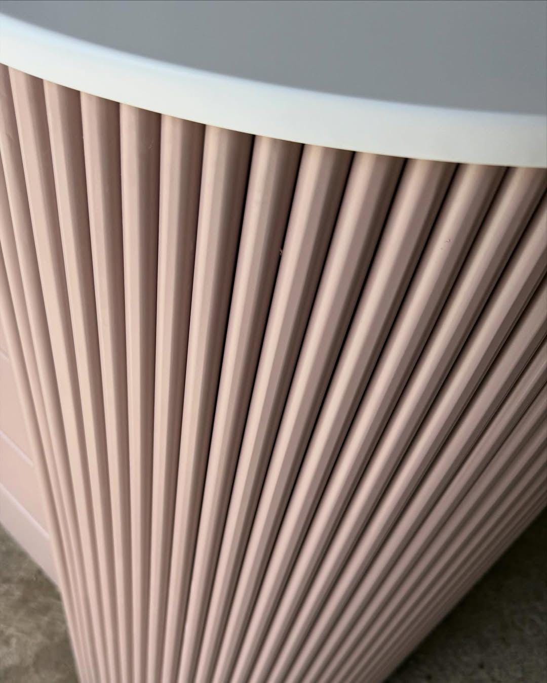 Blush Pink Curved Reception Desk With Fluted - Etsy