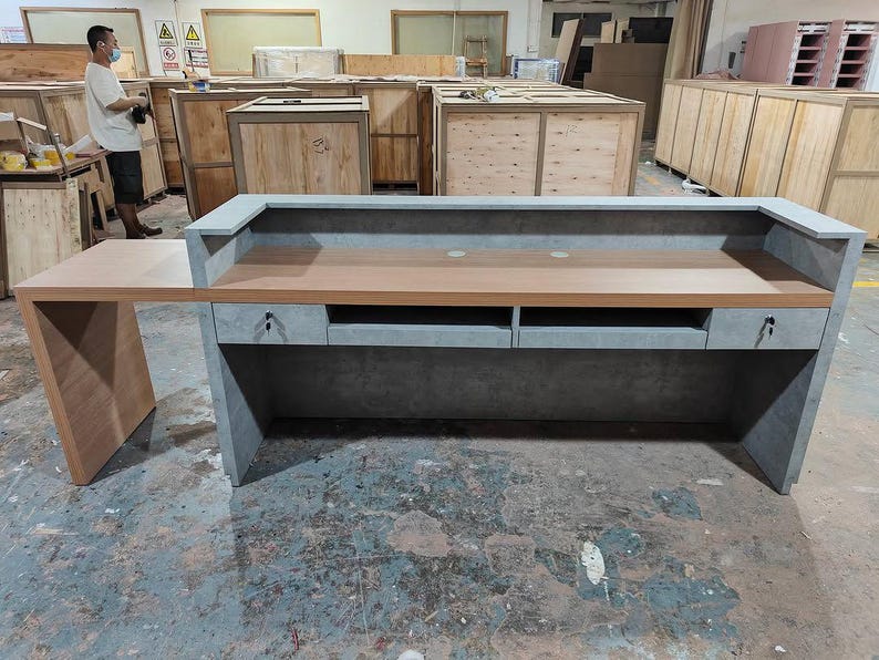 Modern Industrial Reception Desk - Etsy