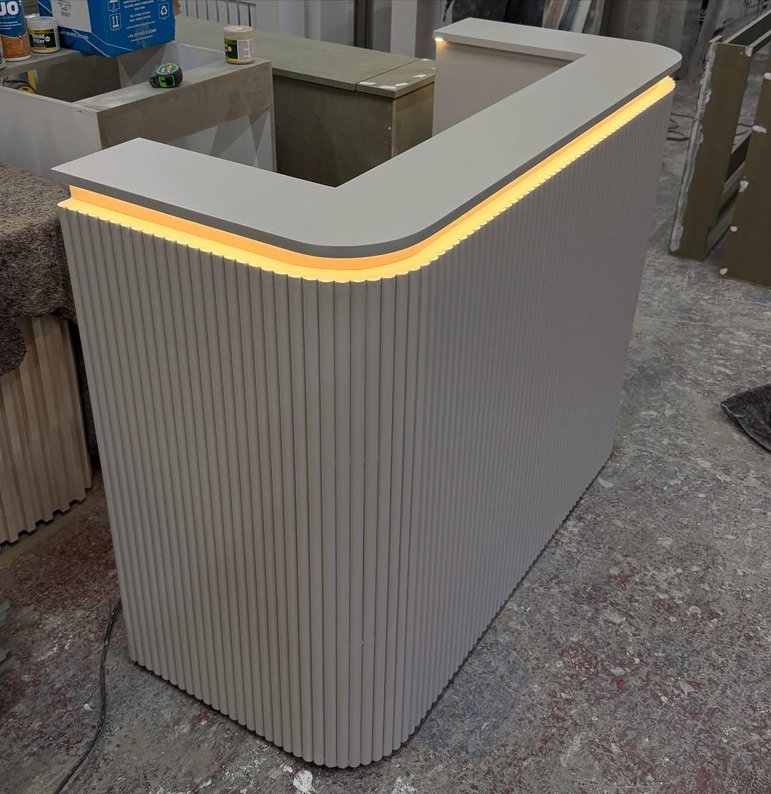 Minimalist Fluted Reception Desk - Etsy