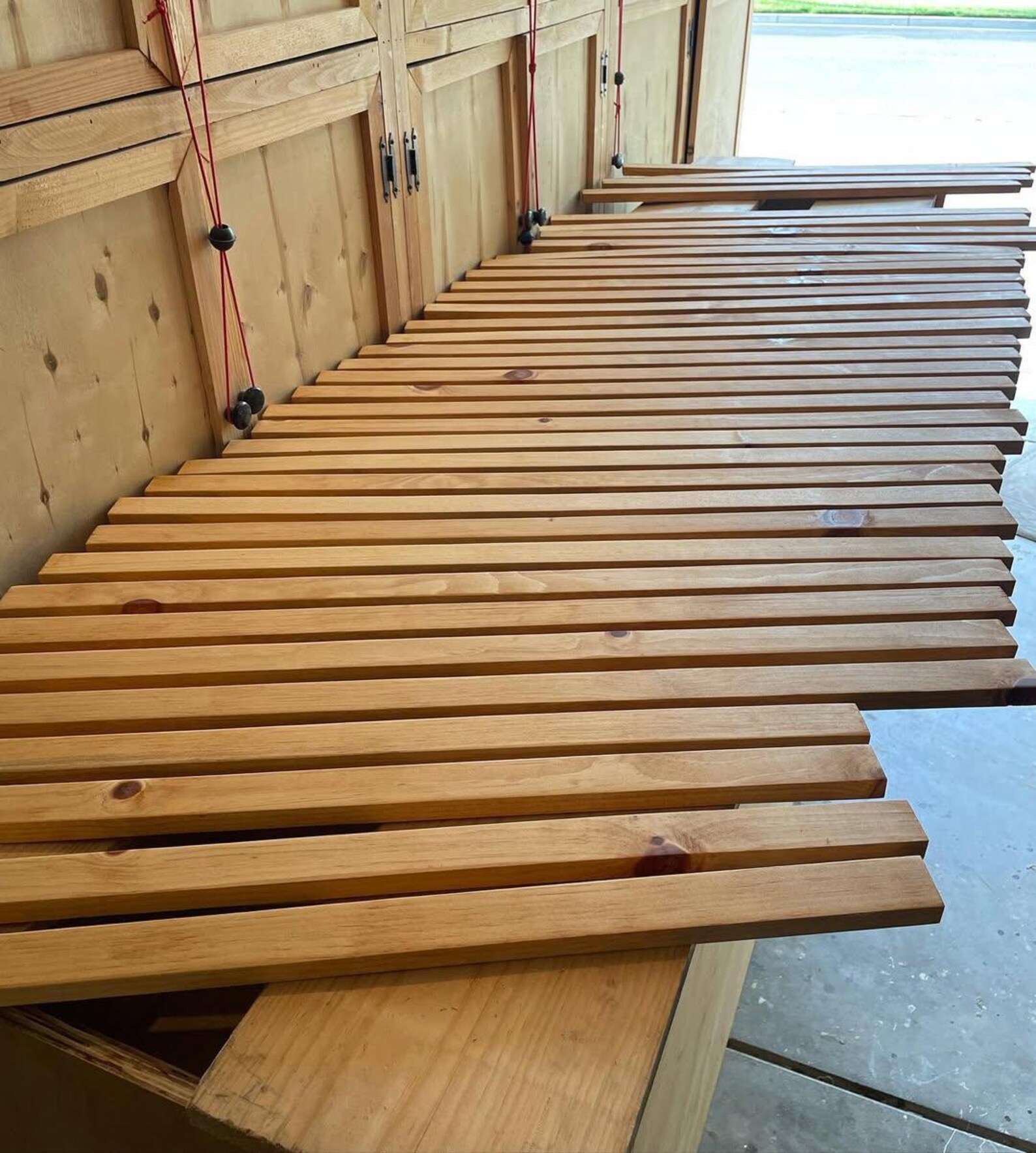 Modern Wooden Reception Desk With Vertical Slat Design - Etsy