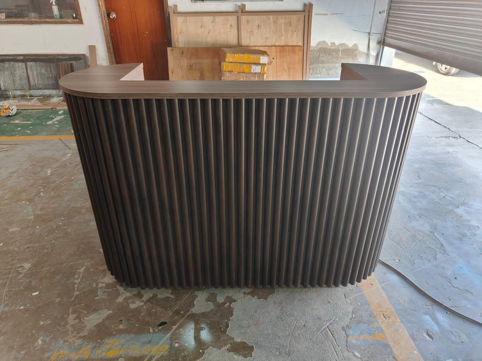 Rounded Ribbed Reception Desk - Etsy