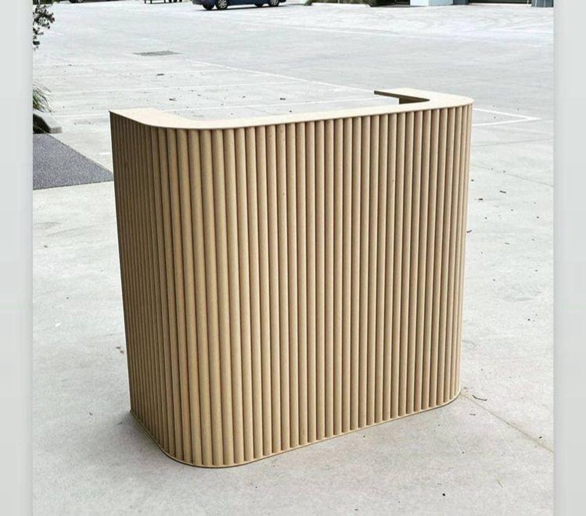 Minimalist Ribbed Reception Desk - Etsy