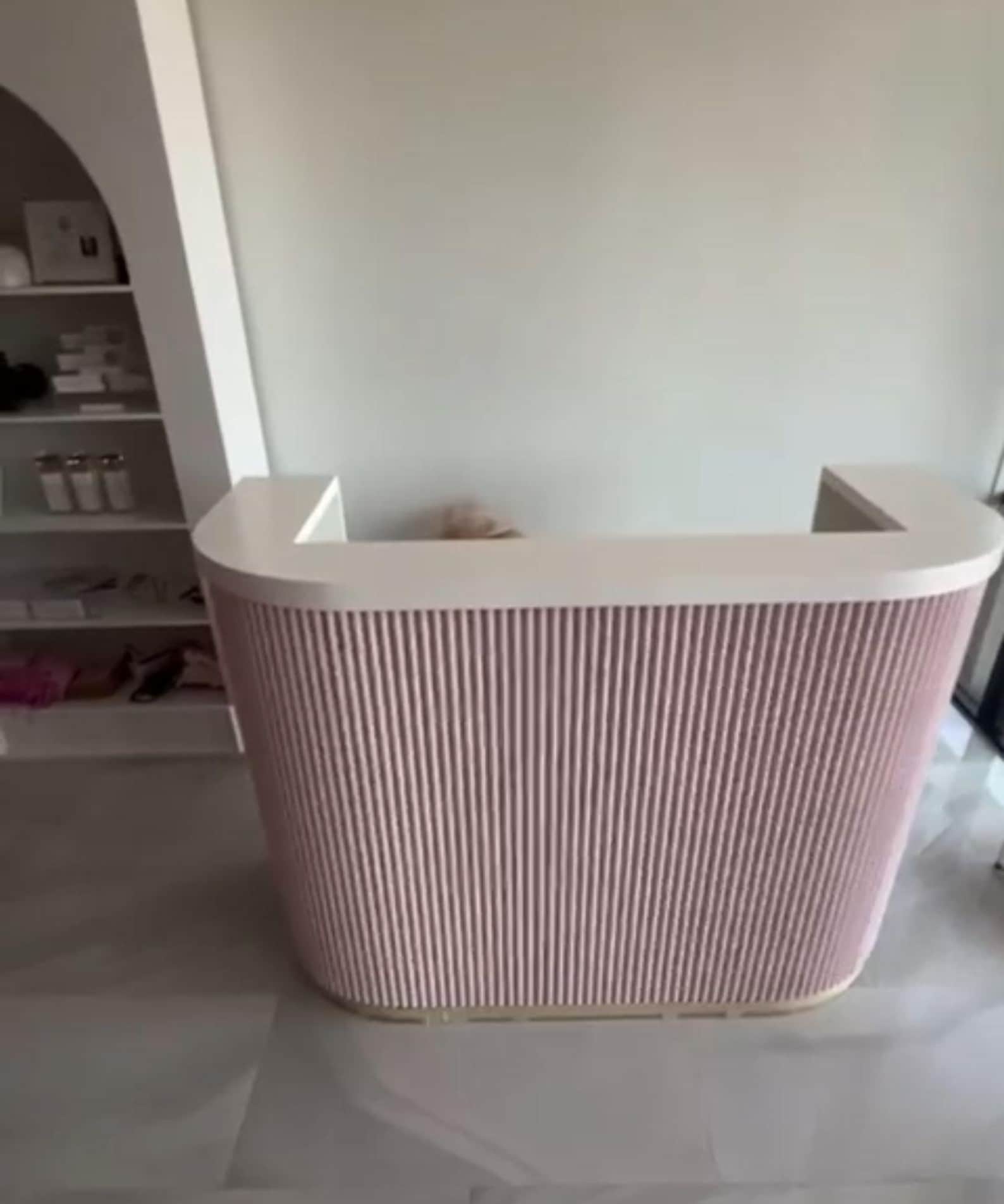 Luxury Blush Pink Reception Desk – Modern Salon & Boutique Counter - Etsy