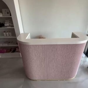 Luxury Blush Pink Reception Desk – Modern Salon & Boutique Counter - Etsy