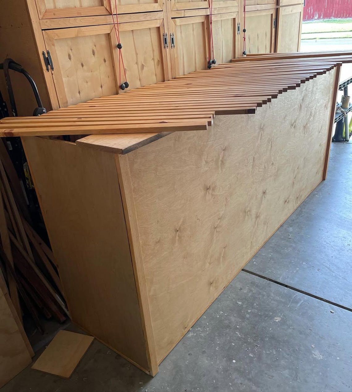 Modern Wooden Reception Desk With Vertical Slat Design - Etsy