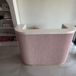 Luxury Blush Pink Reception Desk – Modern Salon & Boutique Counter - Etsy