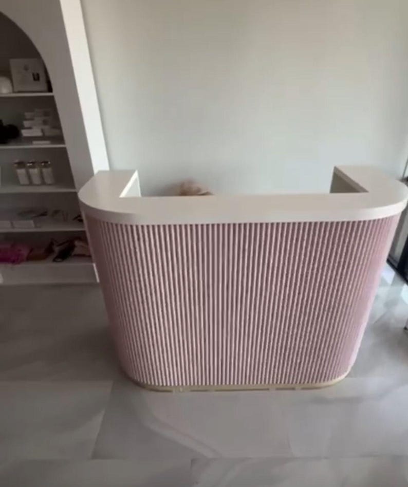 Luxury Blush Pink Reception Desk – Modern Salon & Boutique Counter - Etsy
