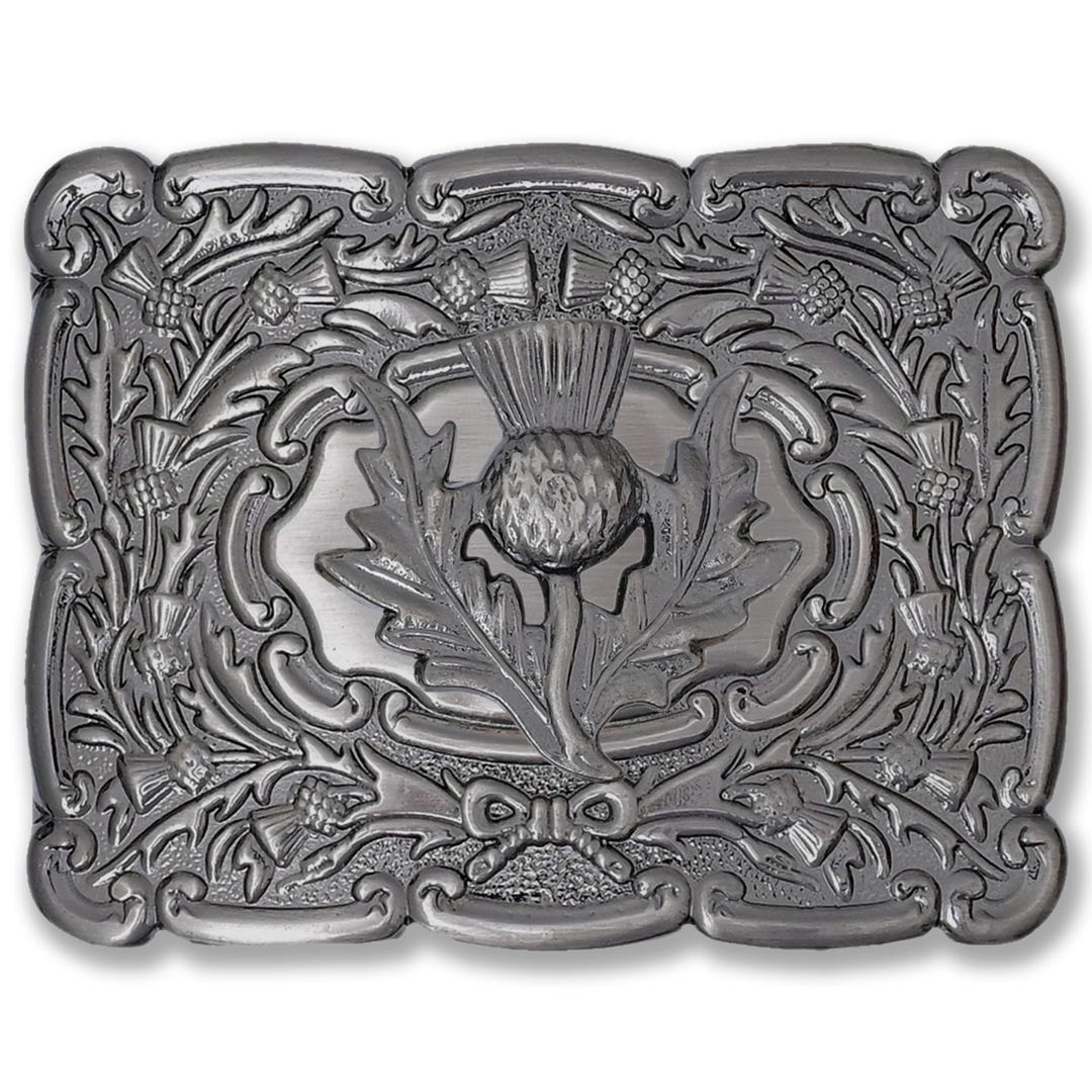 Pipers Kilt Belt Buckle in Thistle Design - Rust-free Brass by Kilt ...