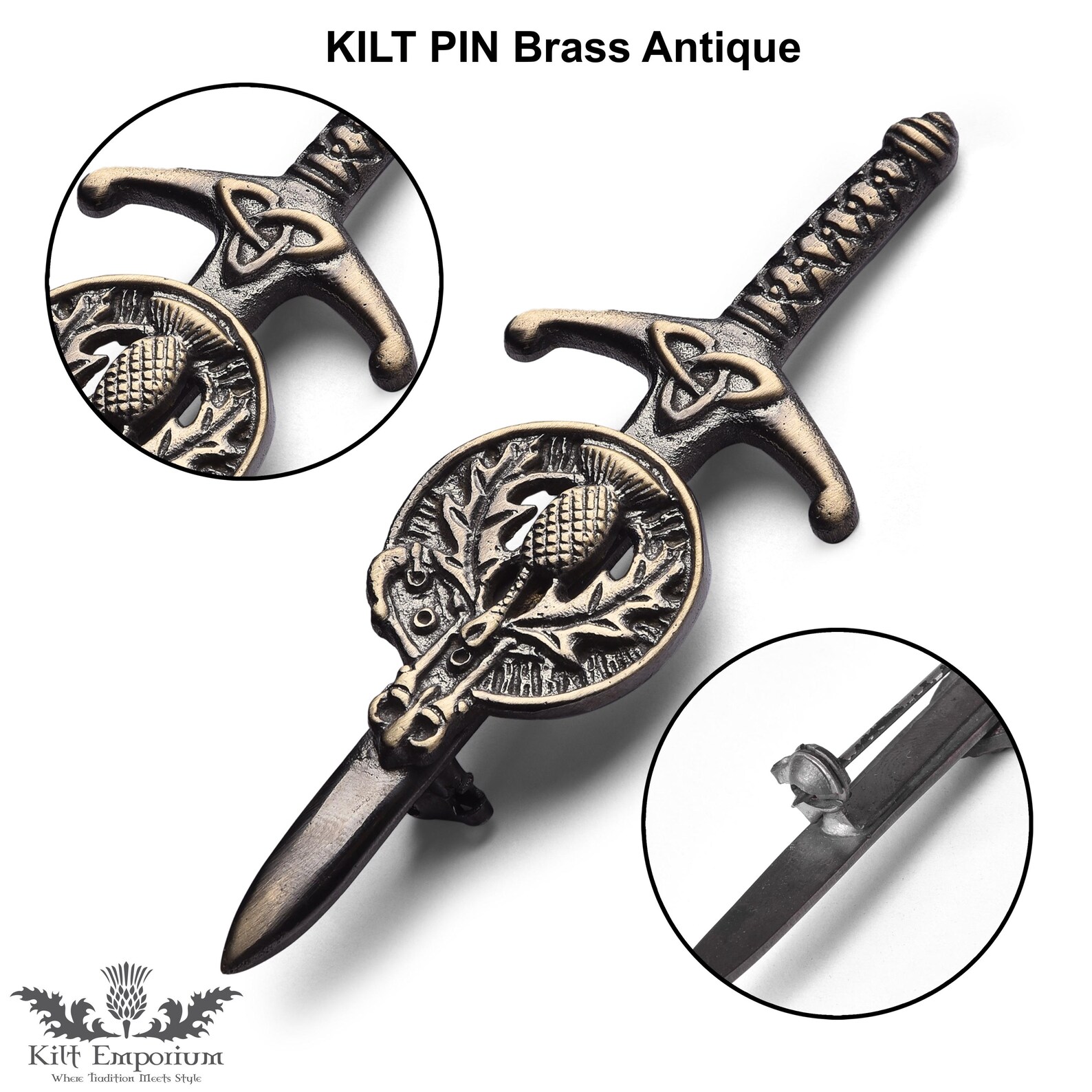 Scottish Thistle Kilt Pin - 4 Inch Rust-free Brass - Etsy
