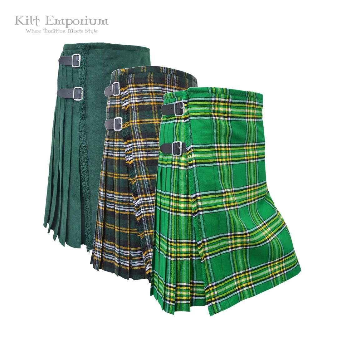 Kilt Emporium Irish Kilt for Men 5 Yards, 16oz Premium Acrylic Wool St ...