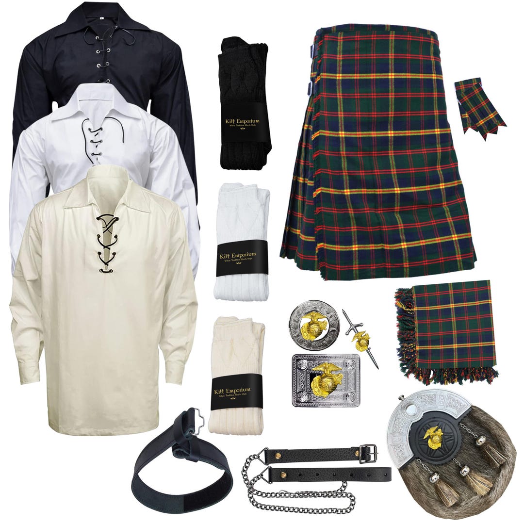 Kilt Emporium Leatherneck Tartan USMC Kilts for Men Complete Outfit - Etsy