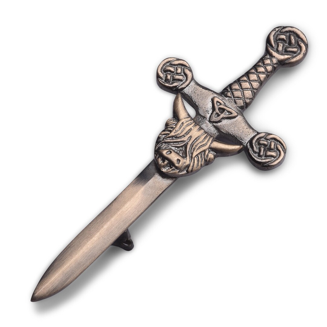 Scottish Highland Cow Kilt Pin - 4 Inch - Rust-free Brass - Etsy
