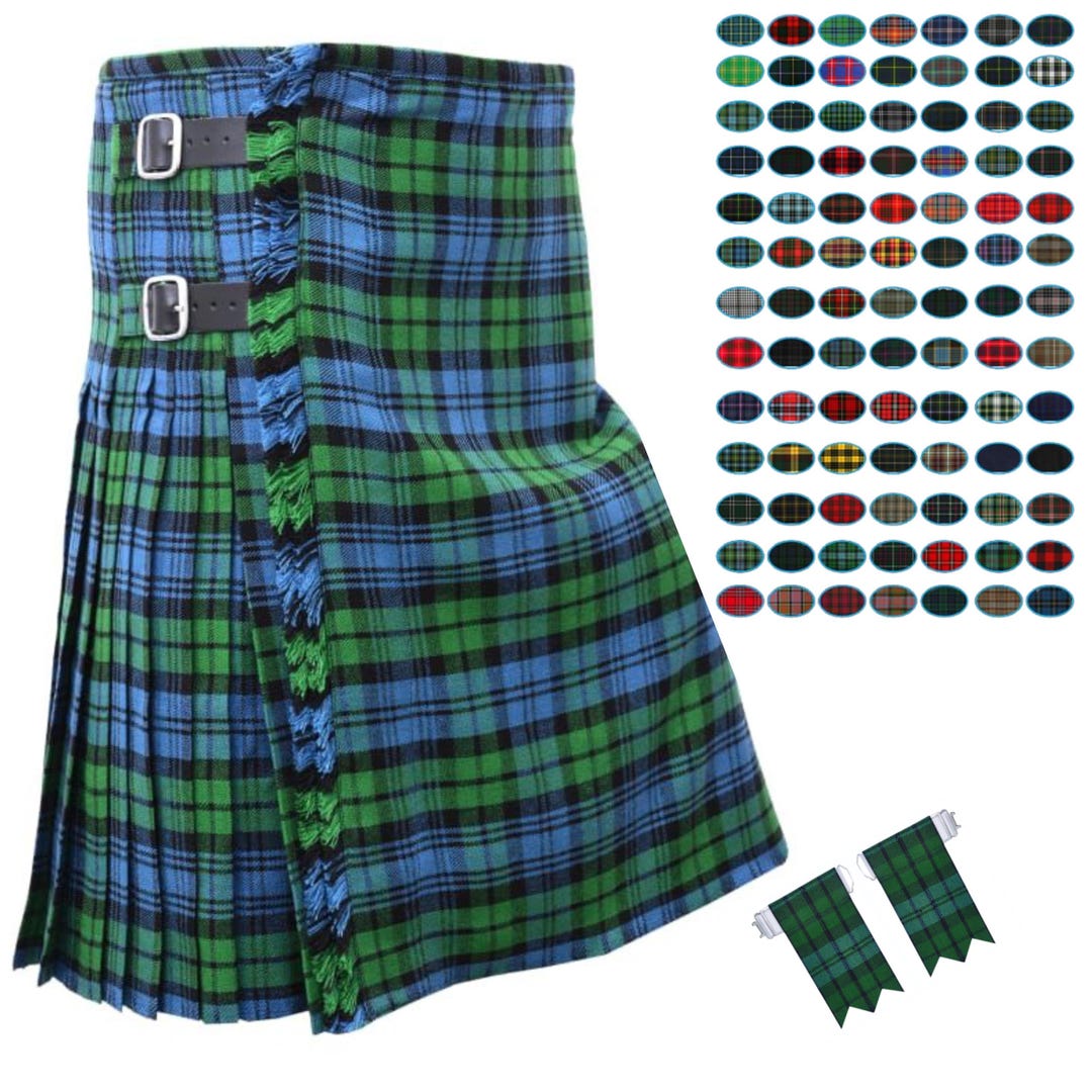 Handcrafted Scottish Tartan Kilt – 8 Yard Acrylic Wool Blend, With Kilt ...