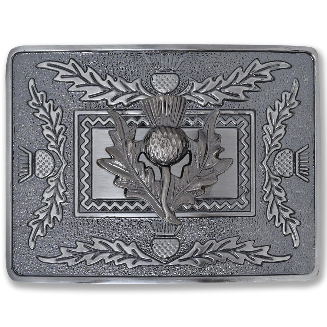 Kilt Belt Buckle in Four Thistle Design - With or Without Badge by Kilt ...