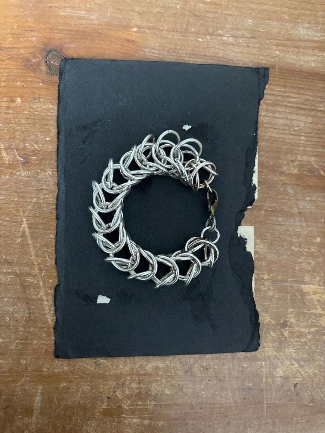 Vintage Chainmail Chunky Bracelet Statement Oversized Links Punk ...