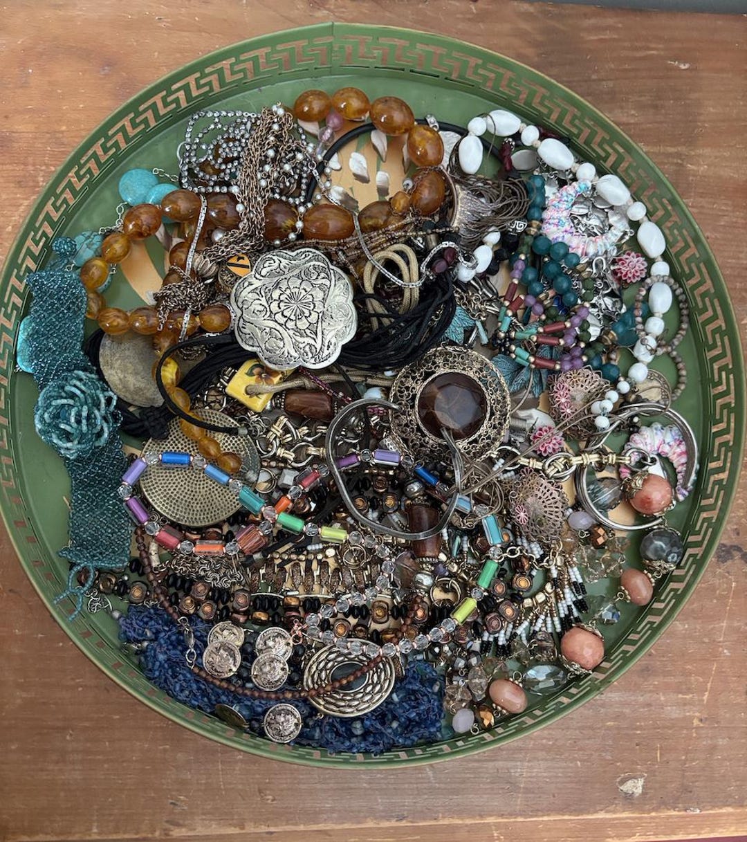 HUGE Jewelry Lot Mixed Necklaces Bracelets Earrings Diy Wear Upcycle Repurpose Resell Bohemian ...