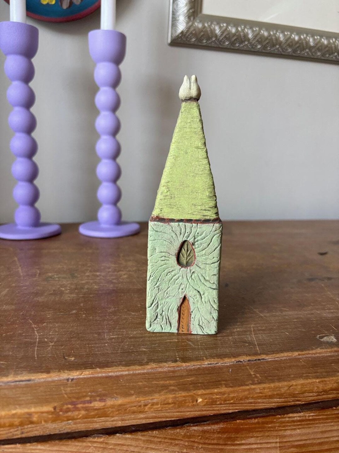 Vintage Marked Terra Cotta Pottery Church Primitive Style Outsider Art ...