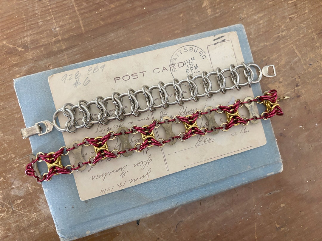 Vintage Chainmail Bracelets Handmade and Mid Century Sperry - Etsy