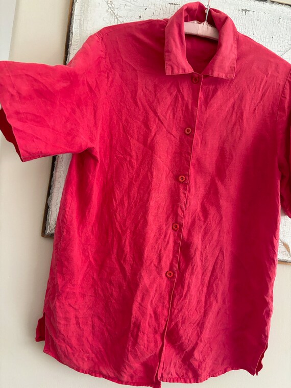 Rare! vintage 100% red lined Ken Done button up shirt… - Gem
