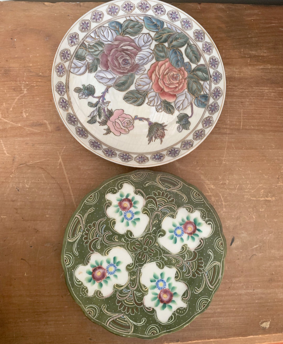 Vintage Decorative Plates Toyo Painted Roses Ardart Occupied Japan ...