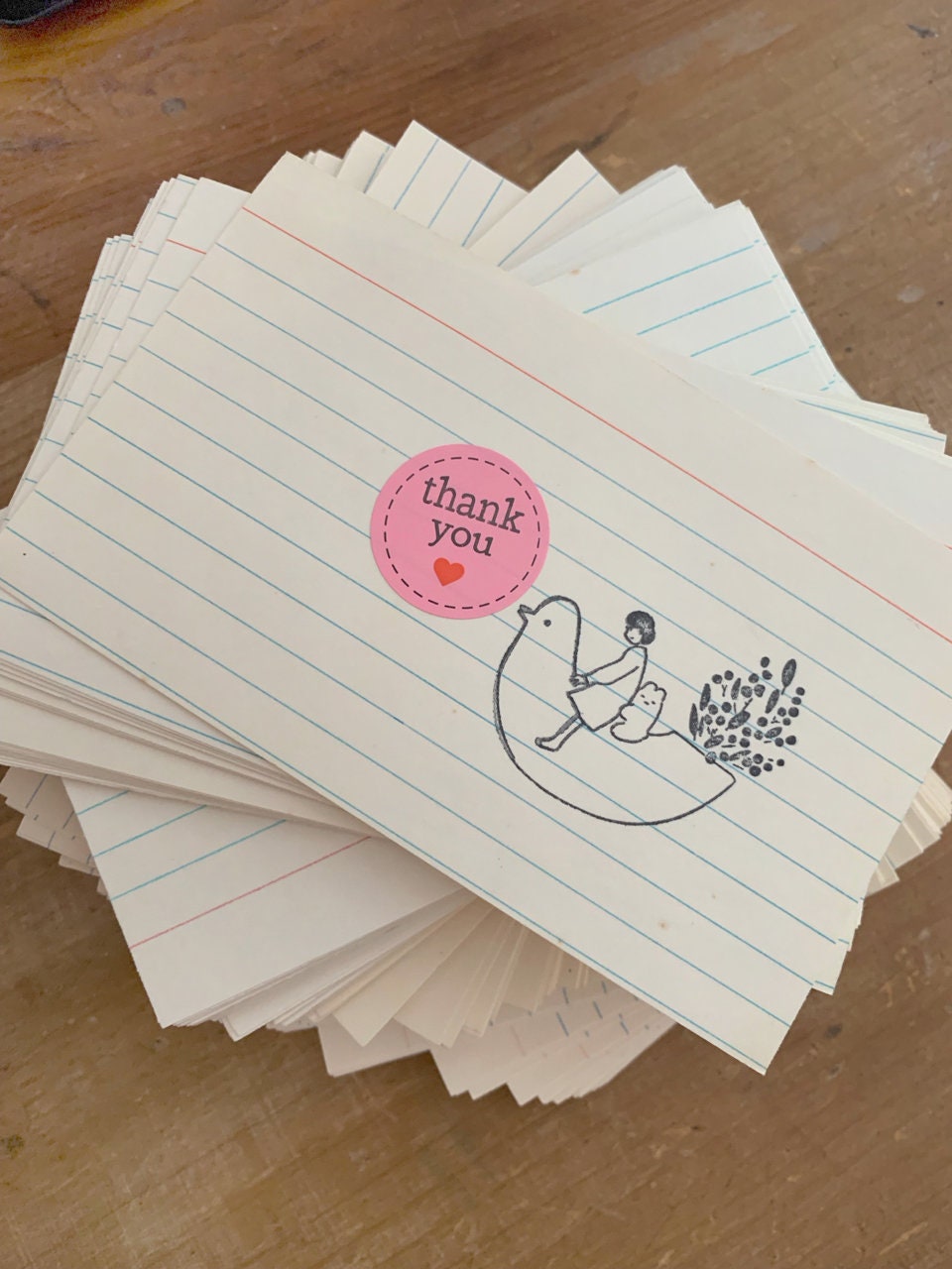 Vintage stack vintage index cards stained shabby ephemeral | Etsy