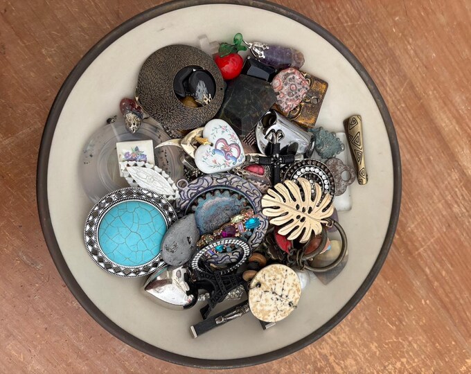 Vintage to Newer Pendant Lot Destash Mixed Pendants Charms Upcycle Diy ...